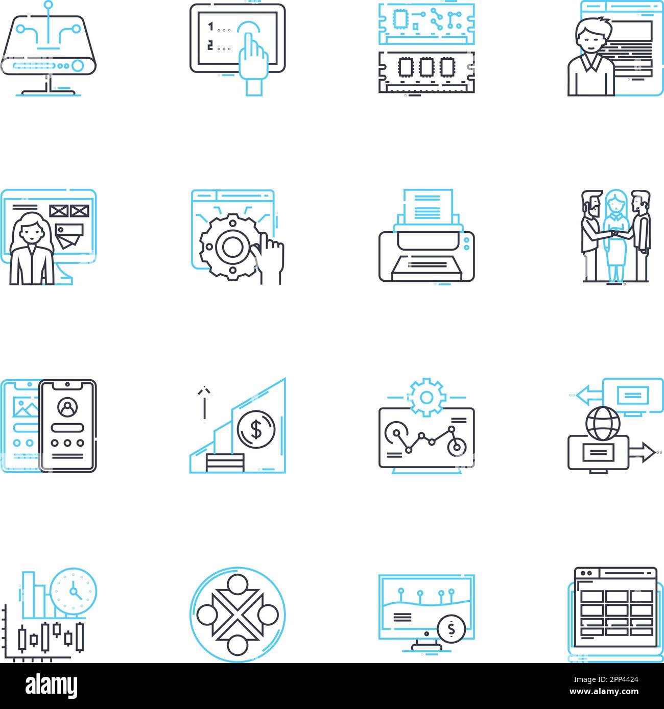 Digital computing linear icons set. Algorithm, Binary, Cloud, Compiler ... Digital computing linear icons set. Algorithm, Binary, Cloud, Compiler ...
