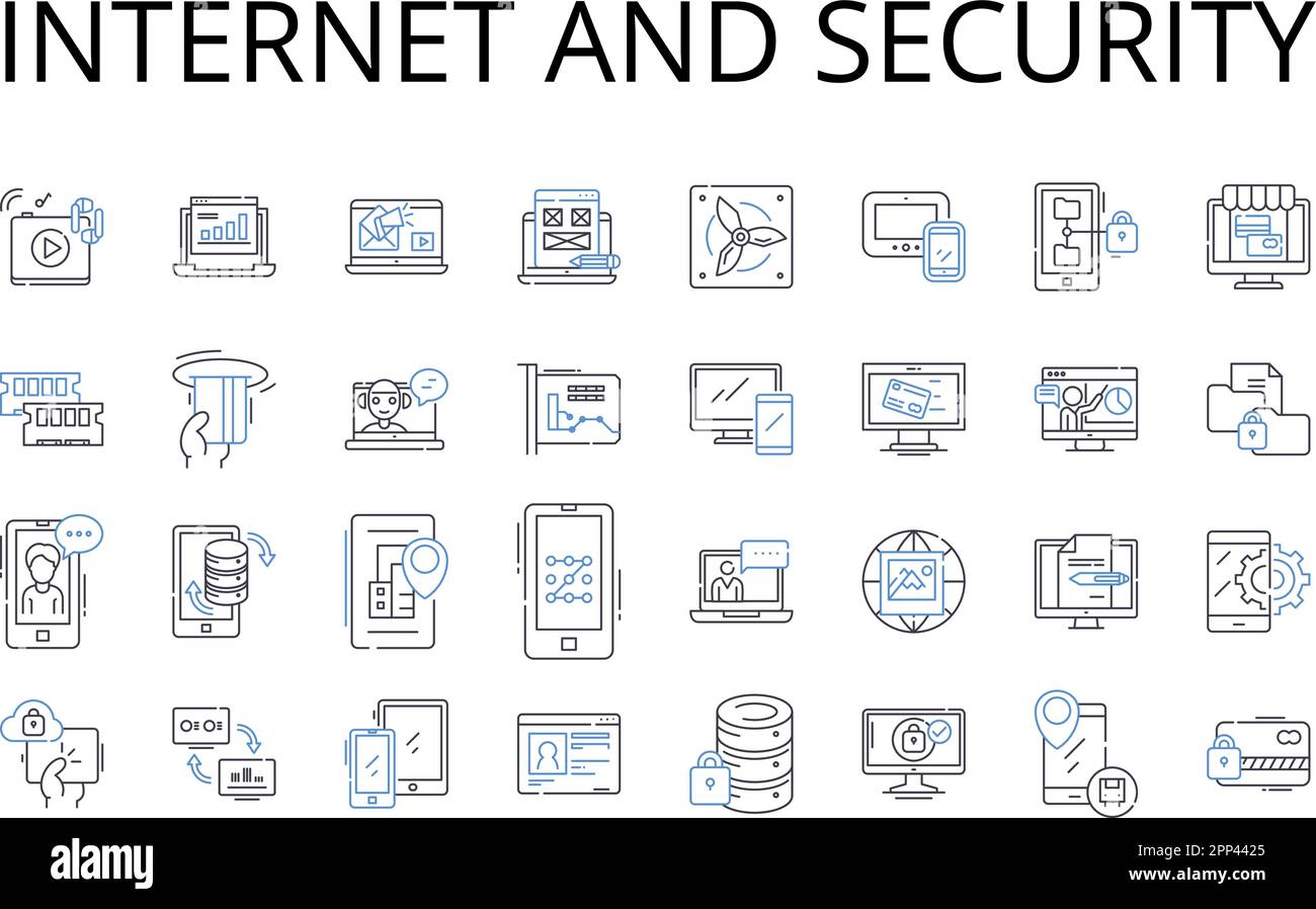 Internet and security line icons collection. Cybersecurity, Online ... Internet and security line icons collection. Cybersecurity, Online ...