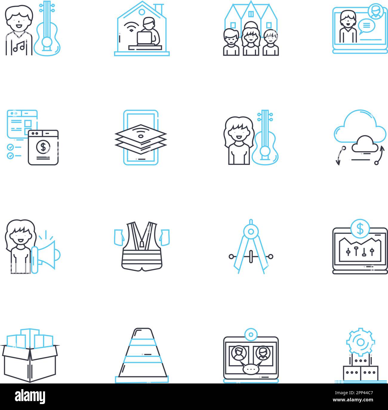 Online enterprise linear icons set. E-commerce, Digital, Platform, Web ...