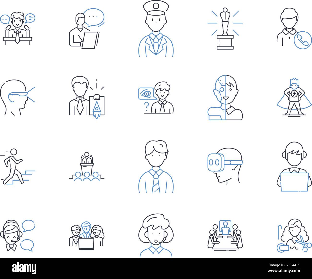 Post and governance line icons collection. Transparency, Accountability ...