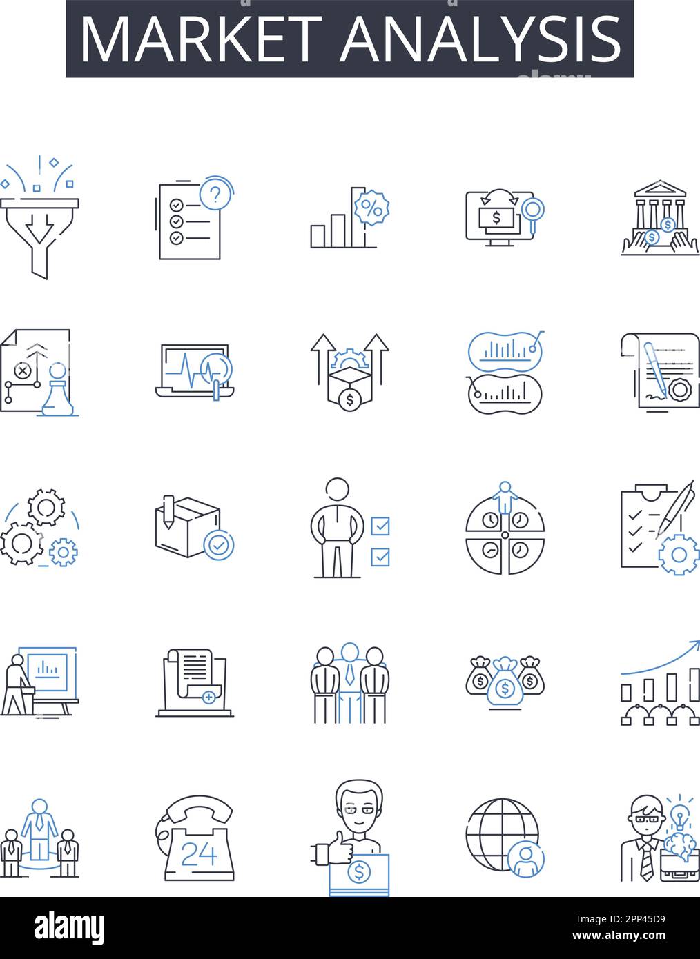 Market analysis line icons collection. Market research, Marketing ... Market analysis line icons collection. Market research, Marketing ...