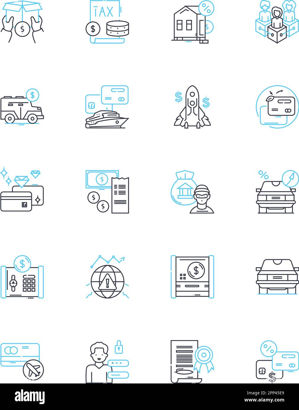 Revenue streams linear icons set. Profits, Sales, Income, Cash flow ...