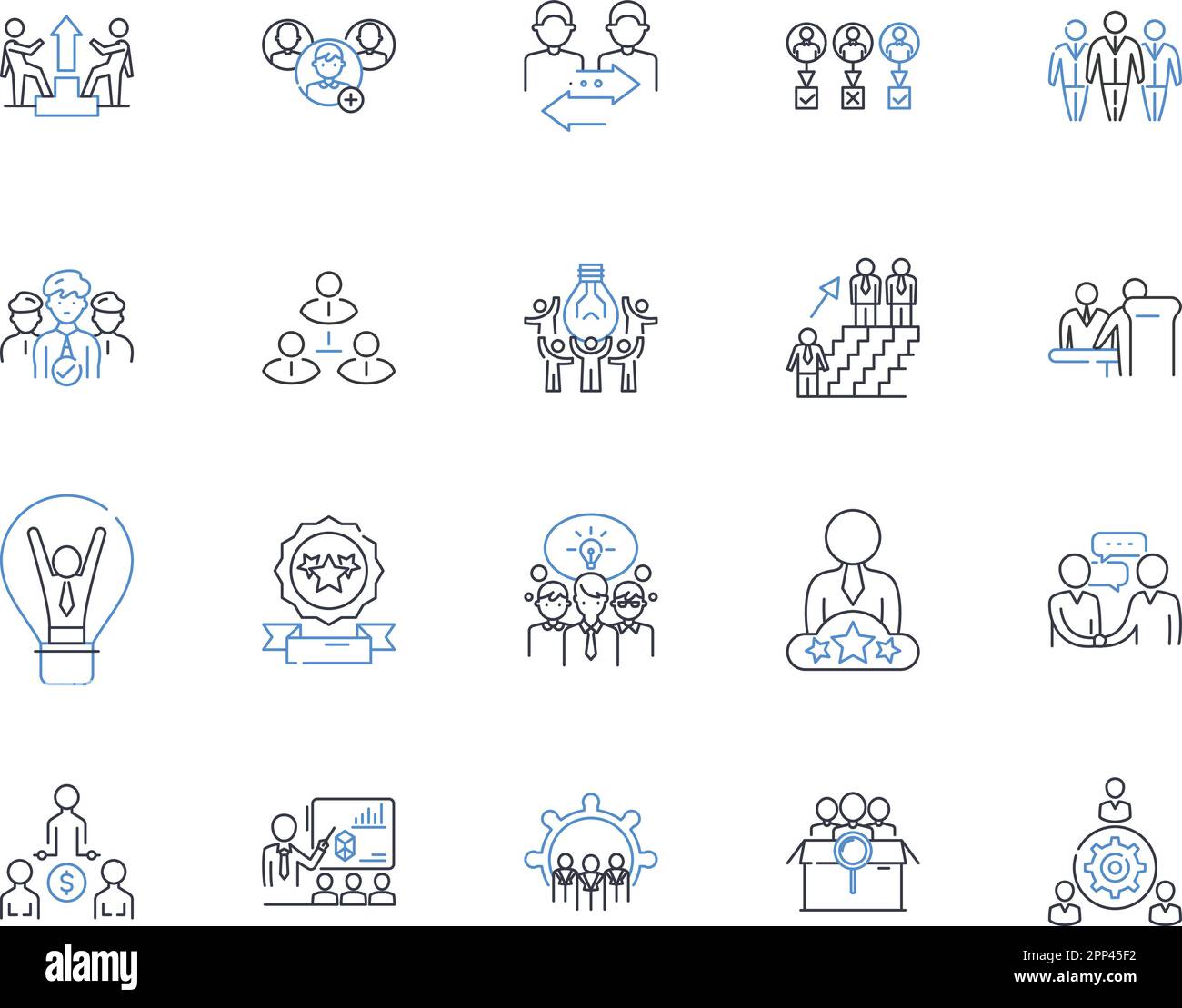 Sales Strategy Line Icons Collection Prospect Pipeline Funnel