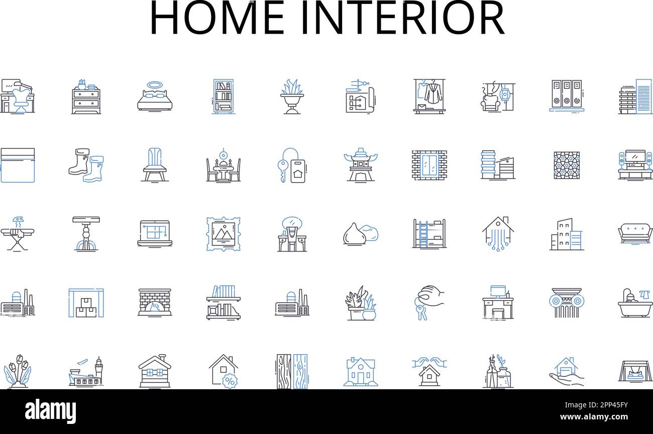 Home interior line icons collection. Efficiency, Strategy, Leadership ...