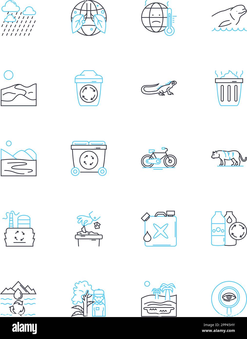 Greenery linear icons set. Plant, Leaves, Foliage, Nature, Verdant ...