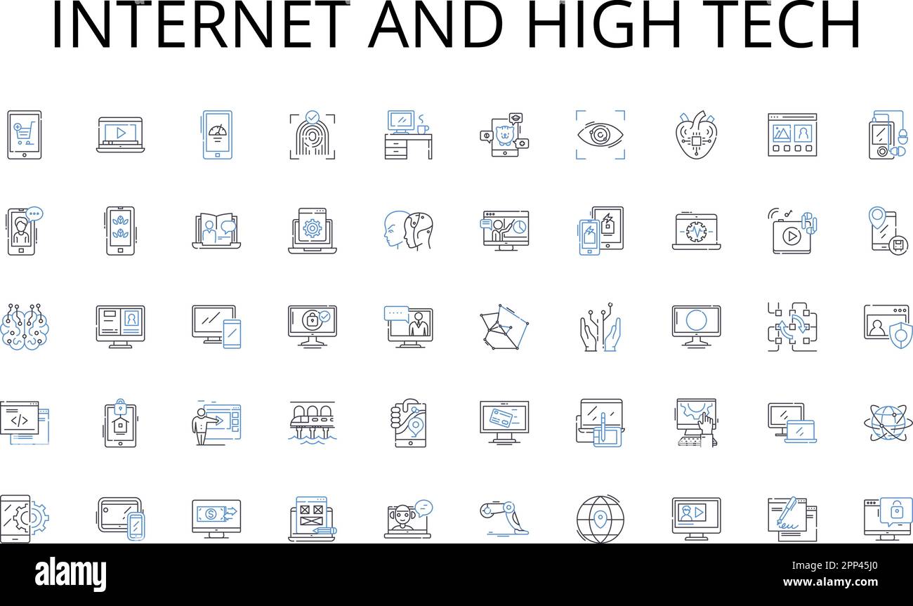 Internet and high tech line icons collection. Risk, Exploration ... Internet and high tech line icons collection. Risk, Exploration ...