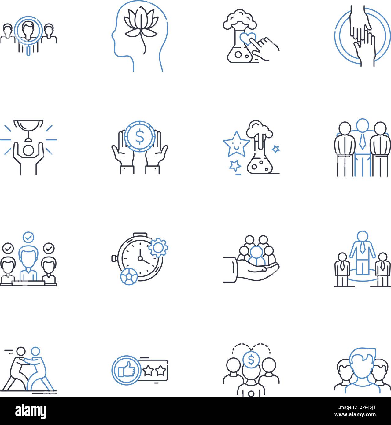 Workplace coaching line icons collection. Empowerment, Feedback, Growth ...