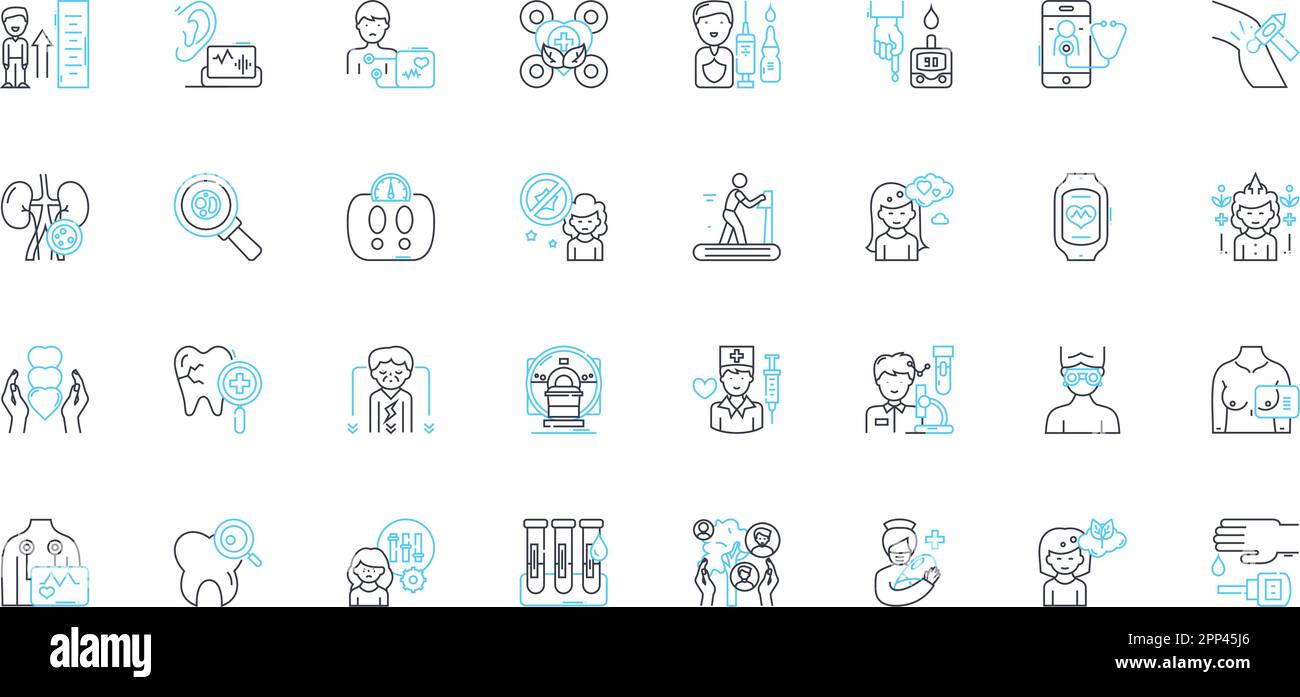 Medical Coordination Linear Icons Set Collaboration Integration