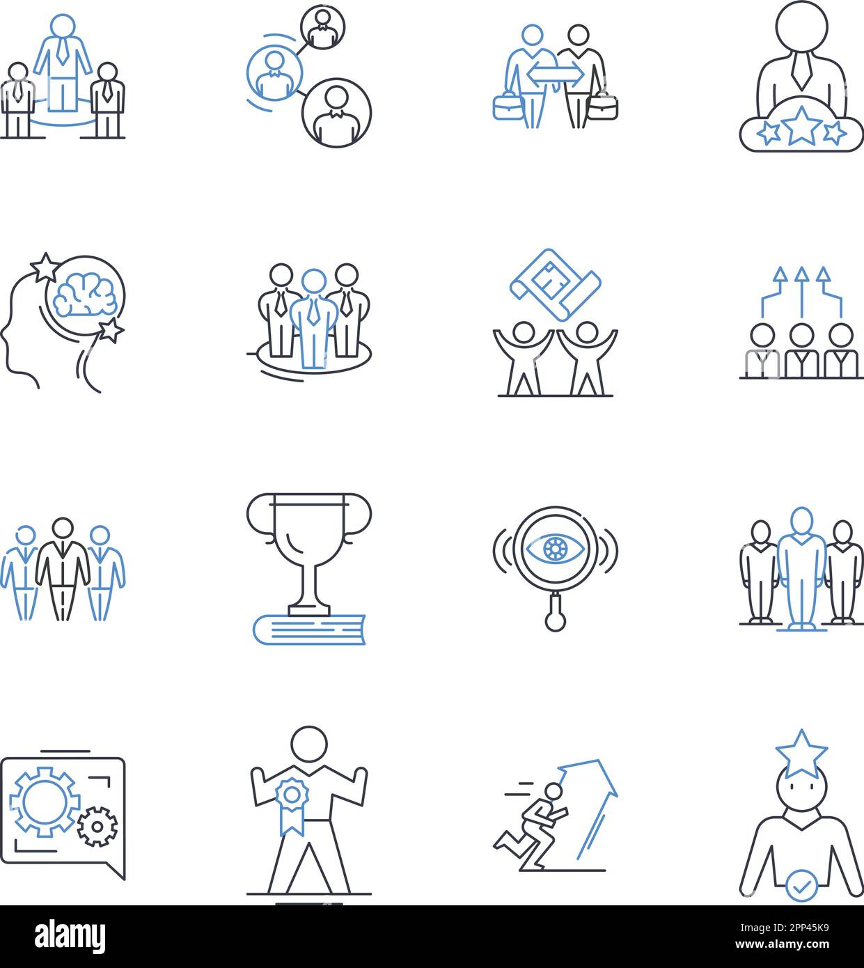 Alliance Team Line Icons Collection Cohesion Unity Collaboration