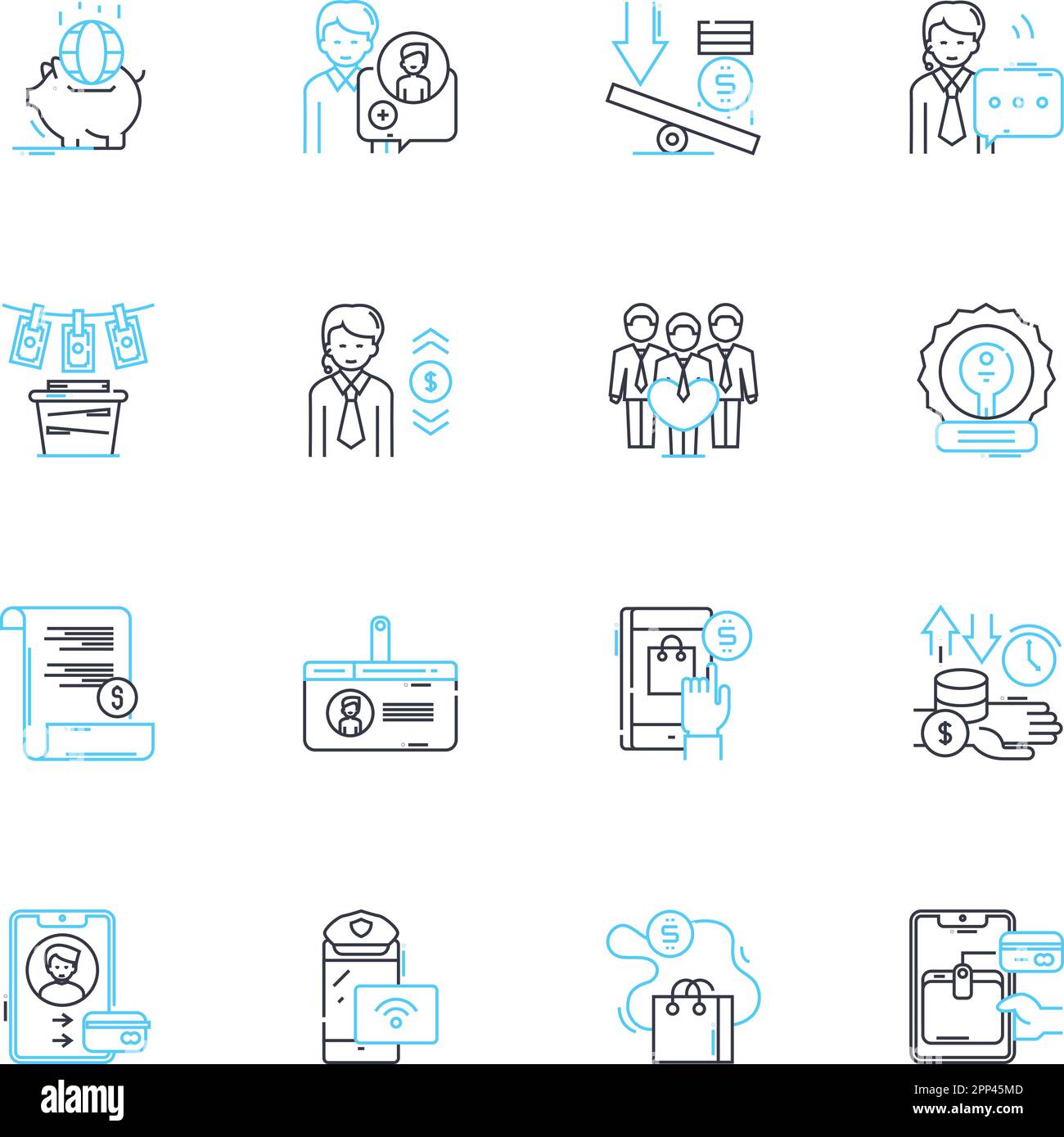 Digital contracts linear icons set. E-contracts, Electronic signatures ...