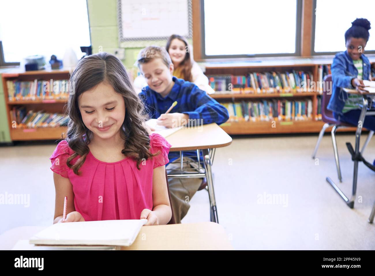 This looks easy enough...a group of elementary school children sitting ...
