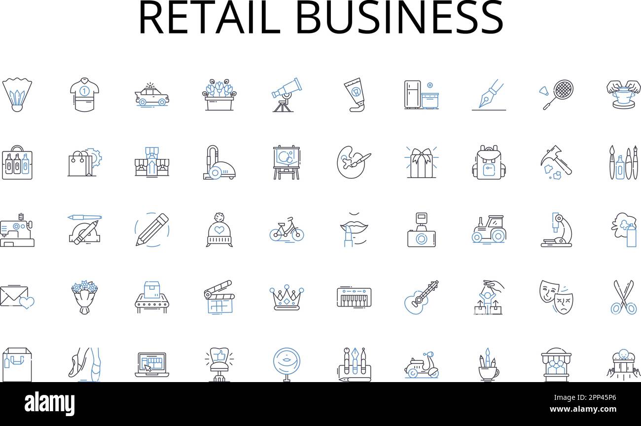 Retail business line icons collection. Collaboration, Trust ...