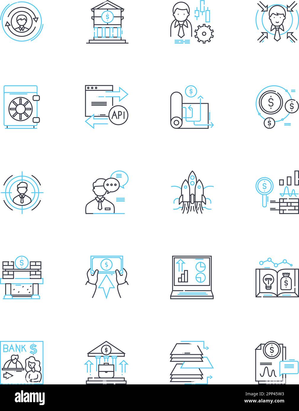 securities linear icons set. Stocks, Bonds, Equities, Futures ...