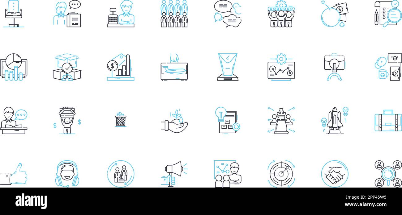 Financial Managers Linear Icons Set Analysis Budgeting Investments Accounting Planning