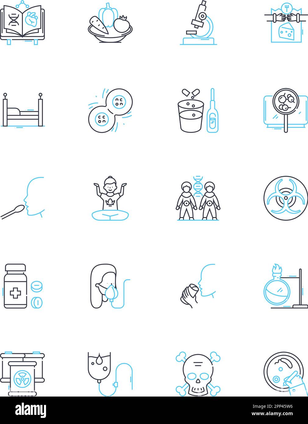 Disease linear icons set. Cancer, Diabetes, Alzheimer's, Arthritis ...