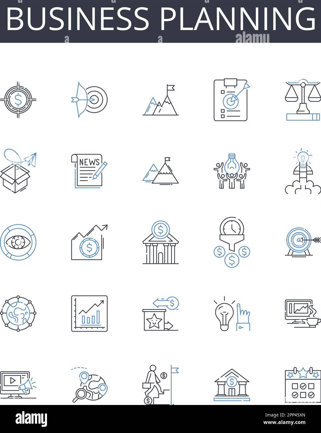 Business planning line icons collection. Marketing strategy, Financial ... Business planning line icons collection. Marketing strategy, Financial ...