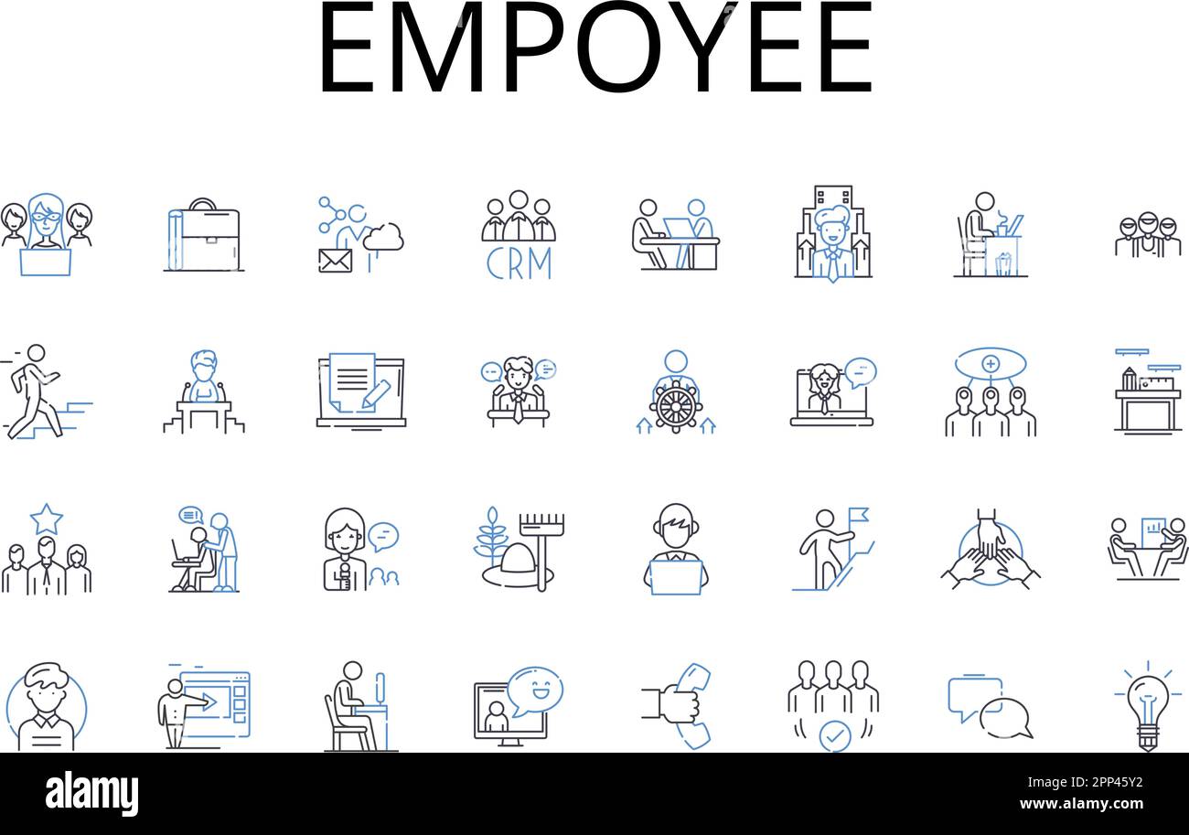 Empoyee line icons collection. Team member, Staffer, Worker bee, Crew ...