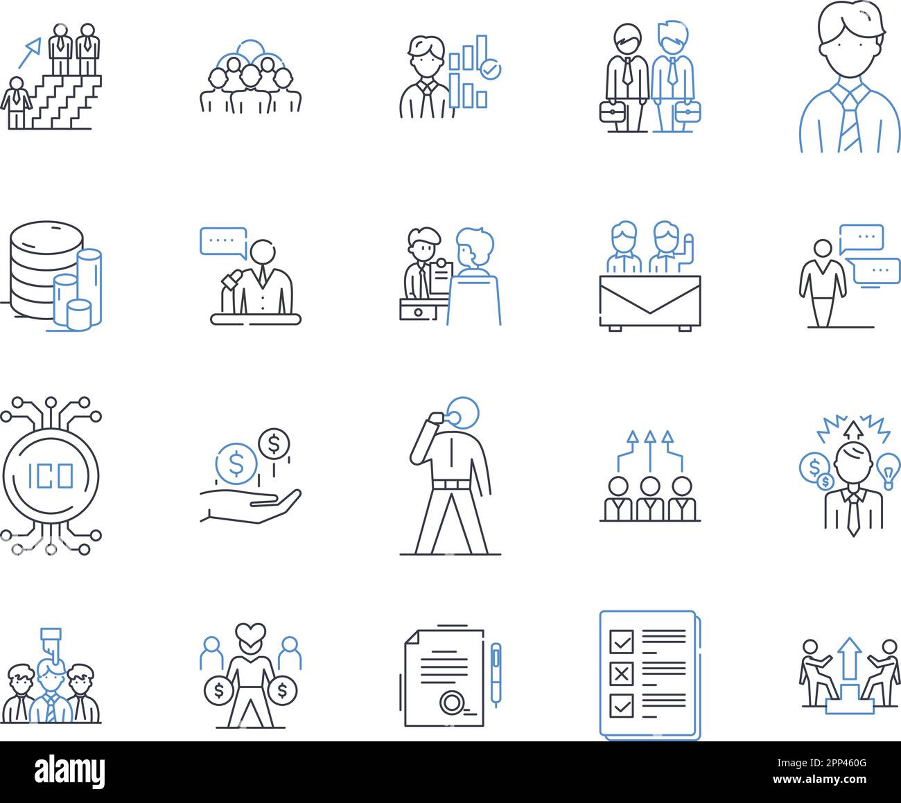 Colleague pals line icons collection. Allies, Partners, Comrades ...