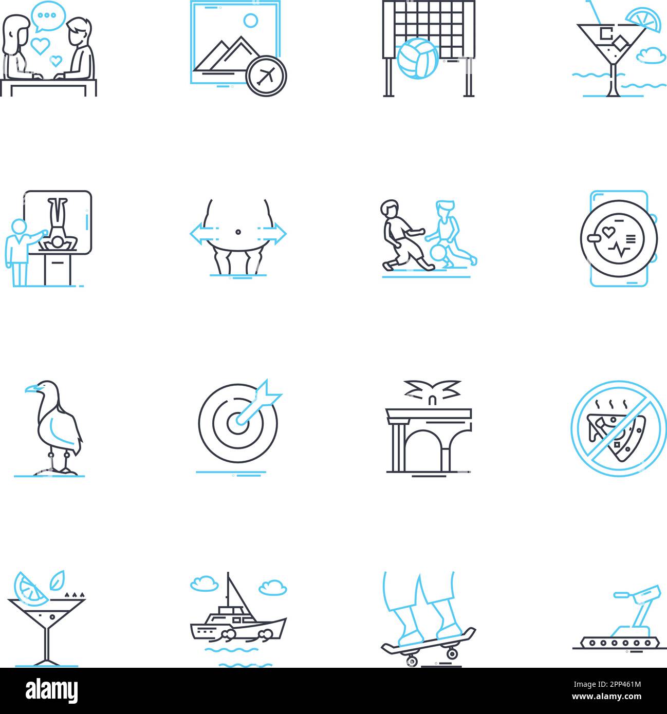 Lead generation linear icons set. Prospect, Pipeline, Conversion ...