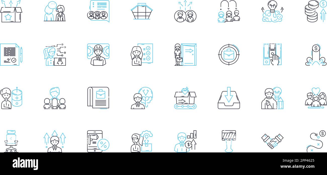 File Organization Linear Icons Set Folders Tags Sort Categorize