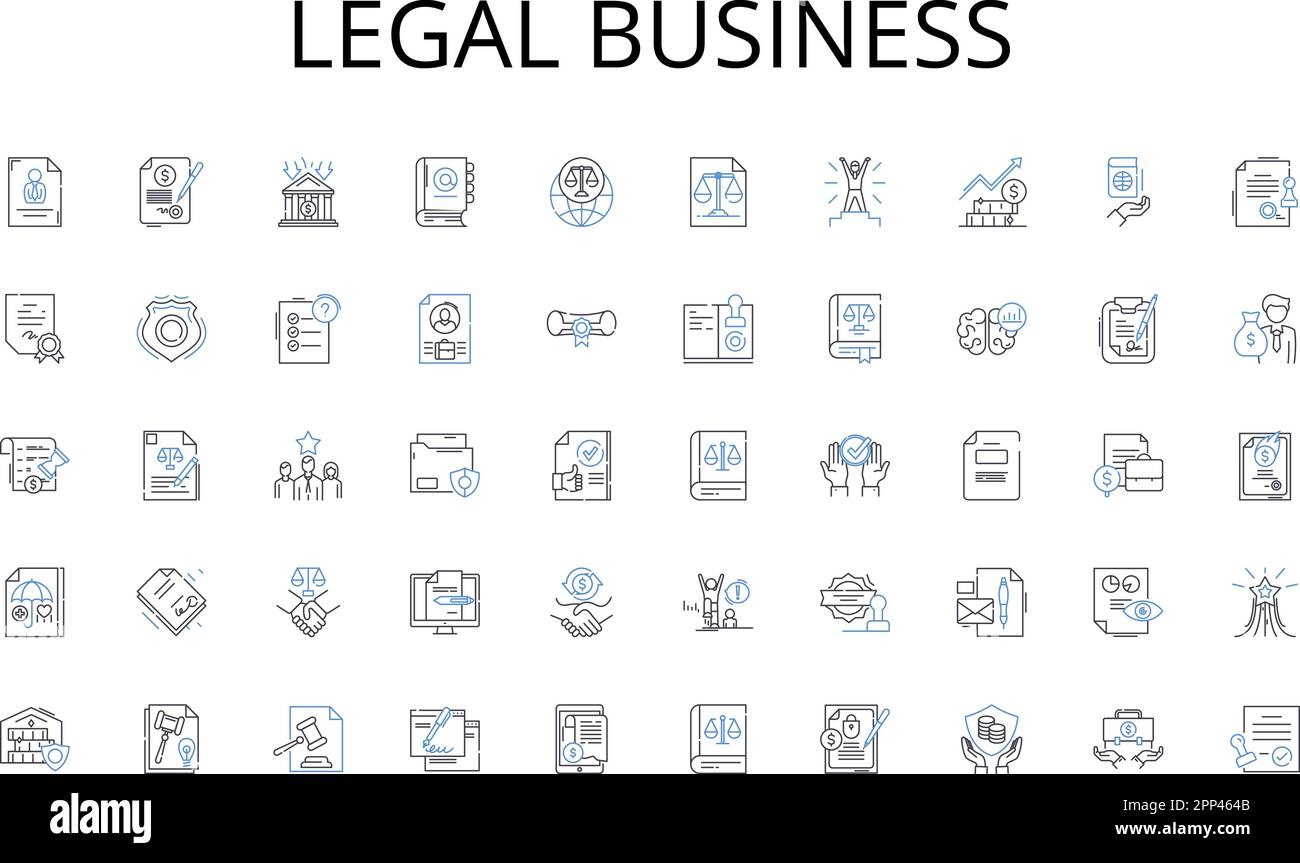 Legal business line icons collection. Cast-iron, Stainless, Nonstick ...