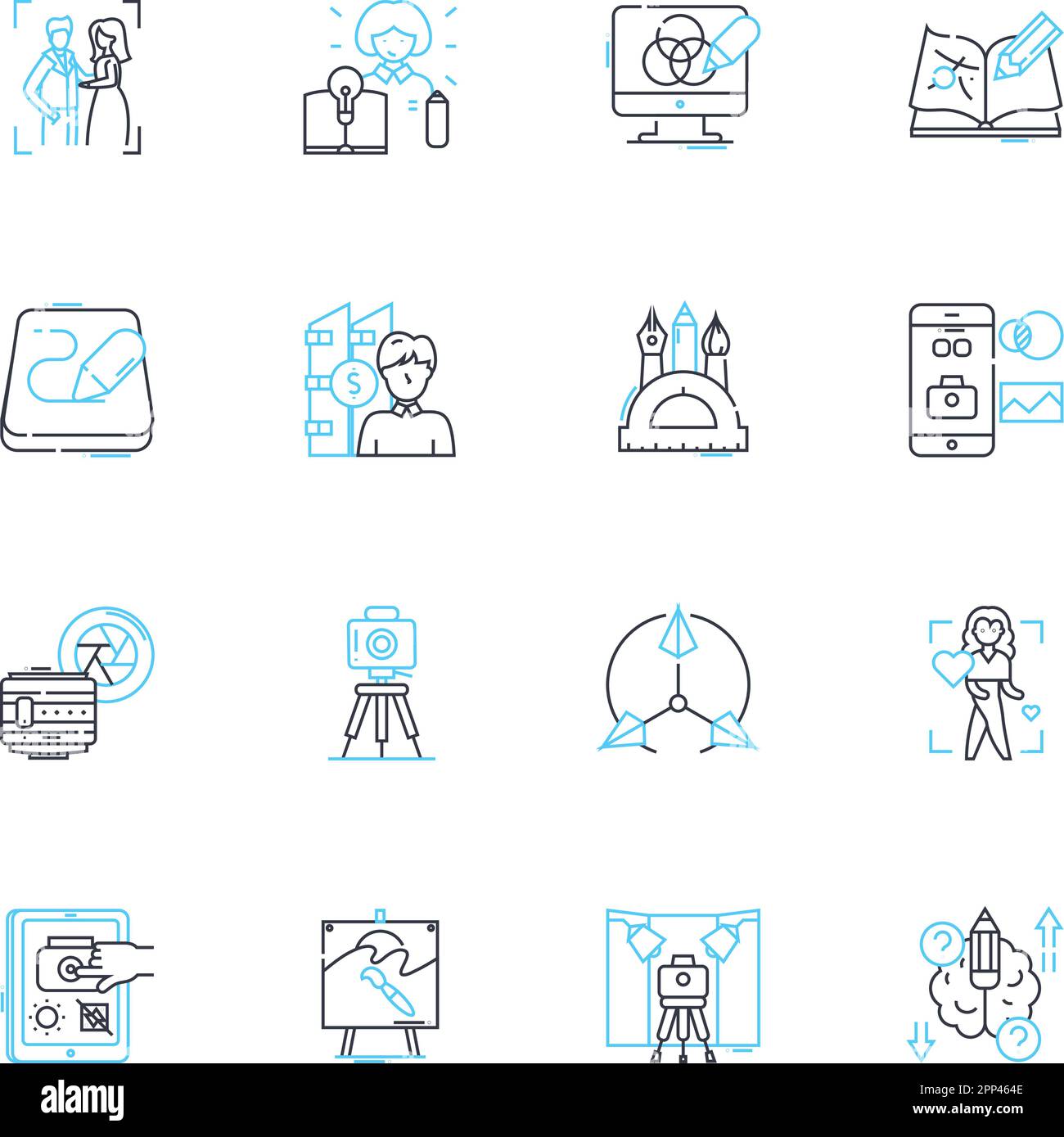 Videography linear icons set. Filming, Cinematography, Recording ...