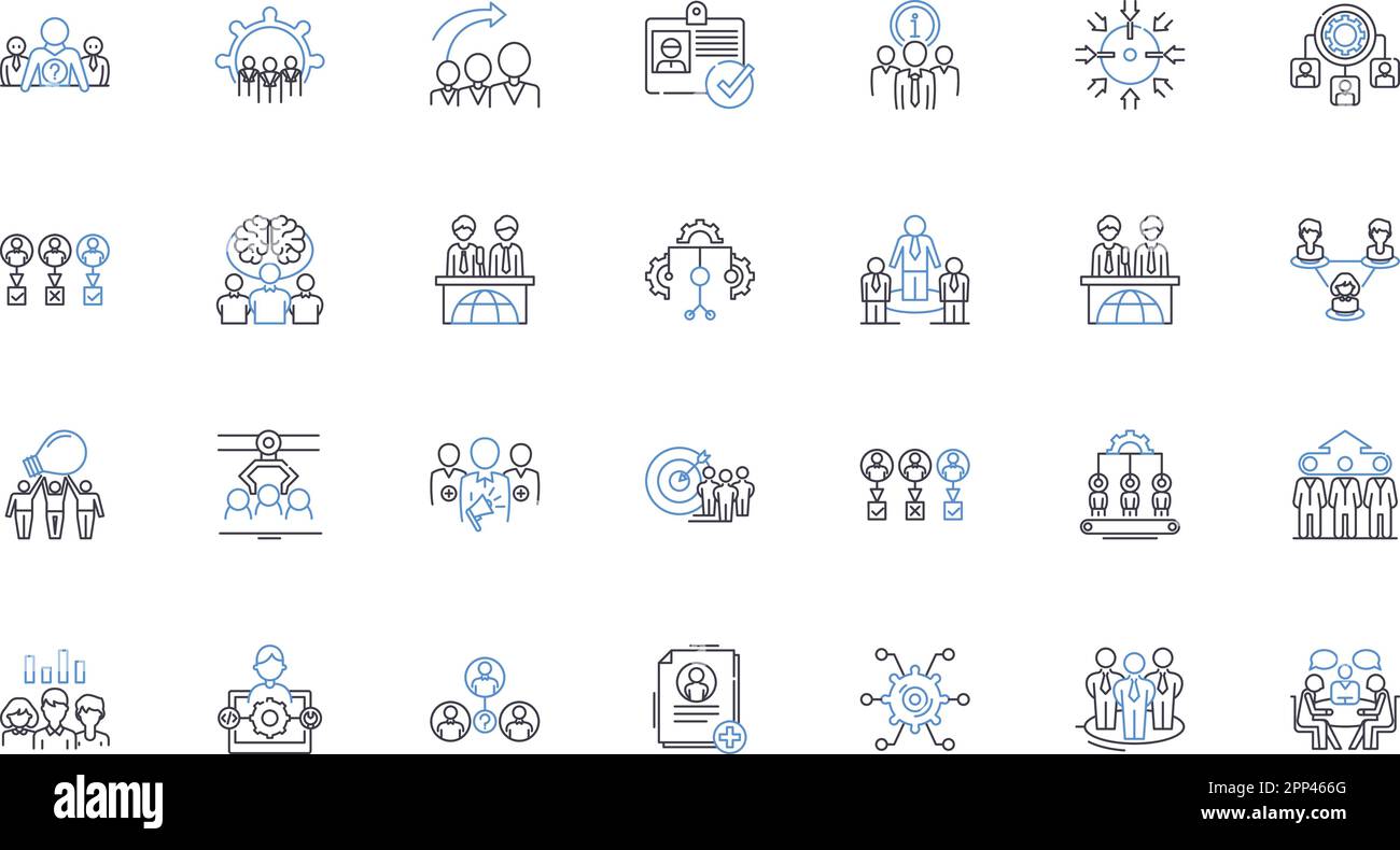 Supervisor symposium line icons collection. Leadership, Management ...