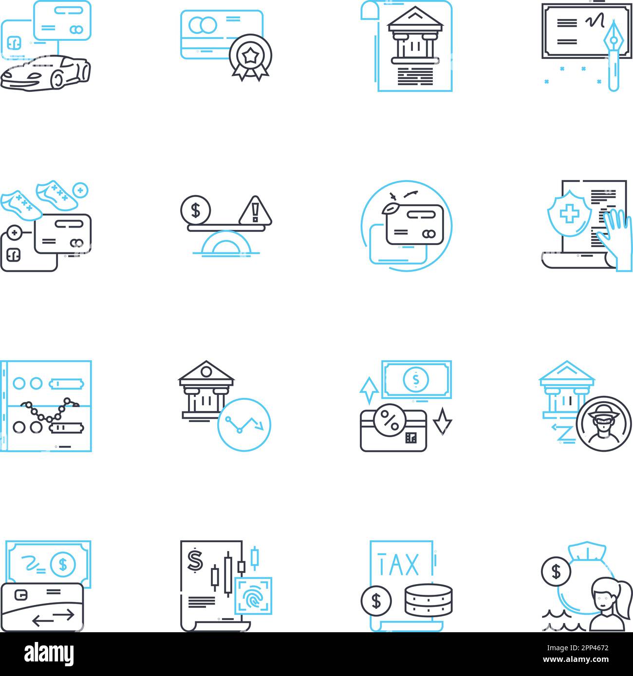 Wealth accumulation linear icons set. Investment, Income, Saving ...