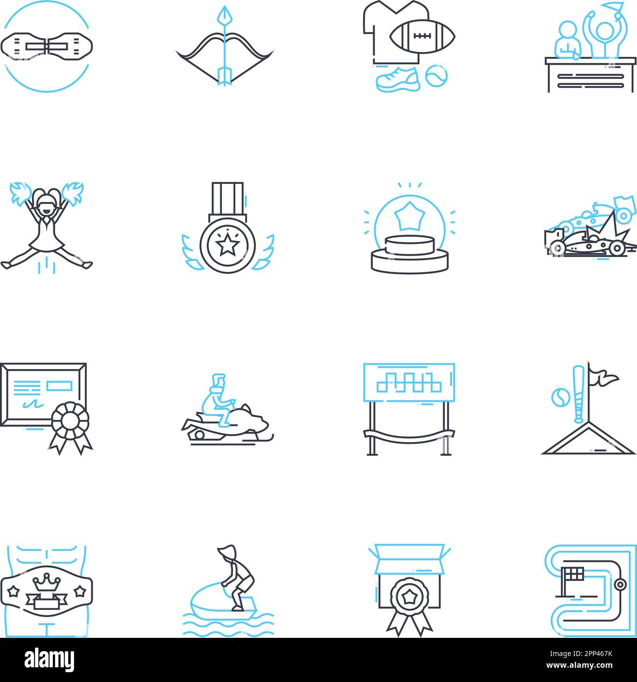 Champ linear icons set. Victory, Champion, Winner, Glory, Triumph ...