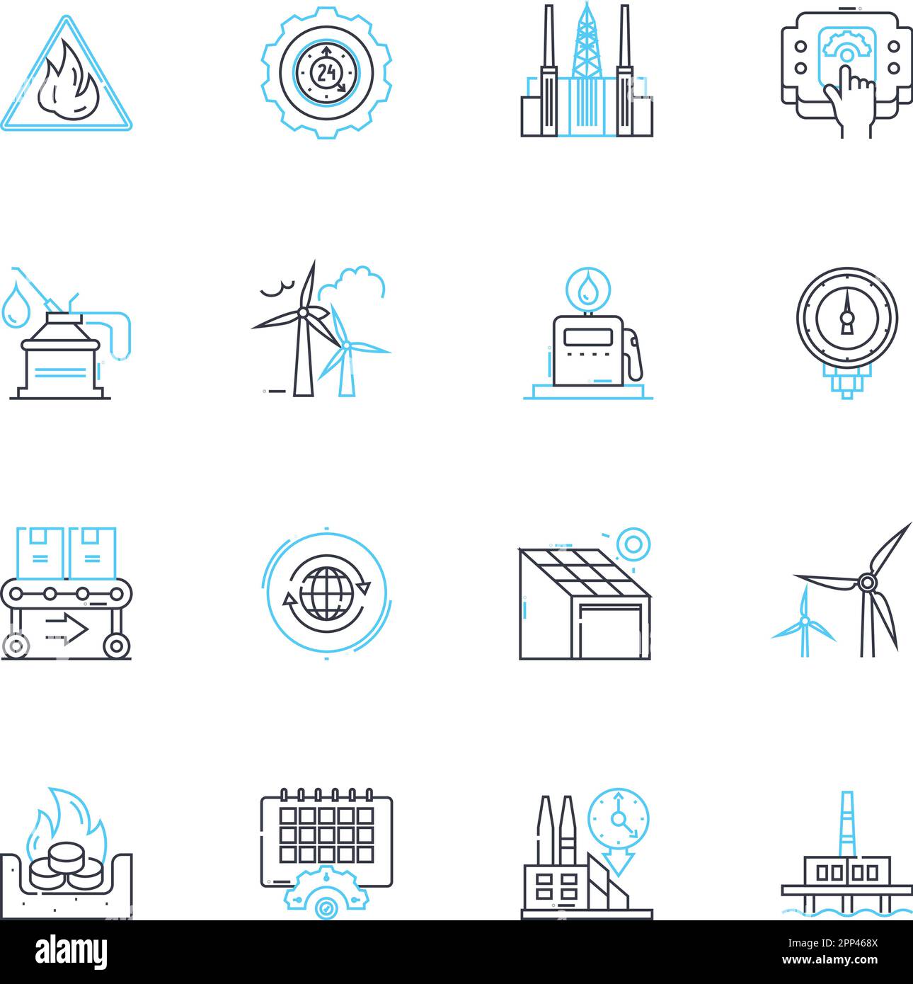 Corporate enterprise linear icons set. Business, Industry, Company ...