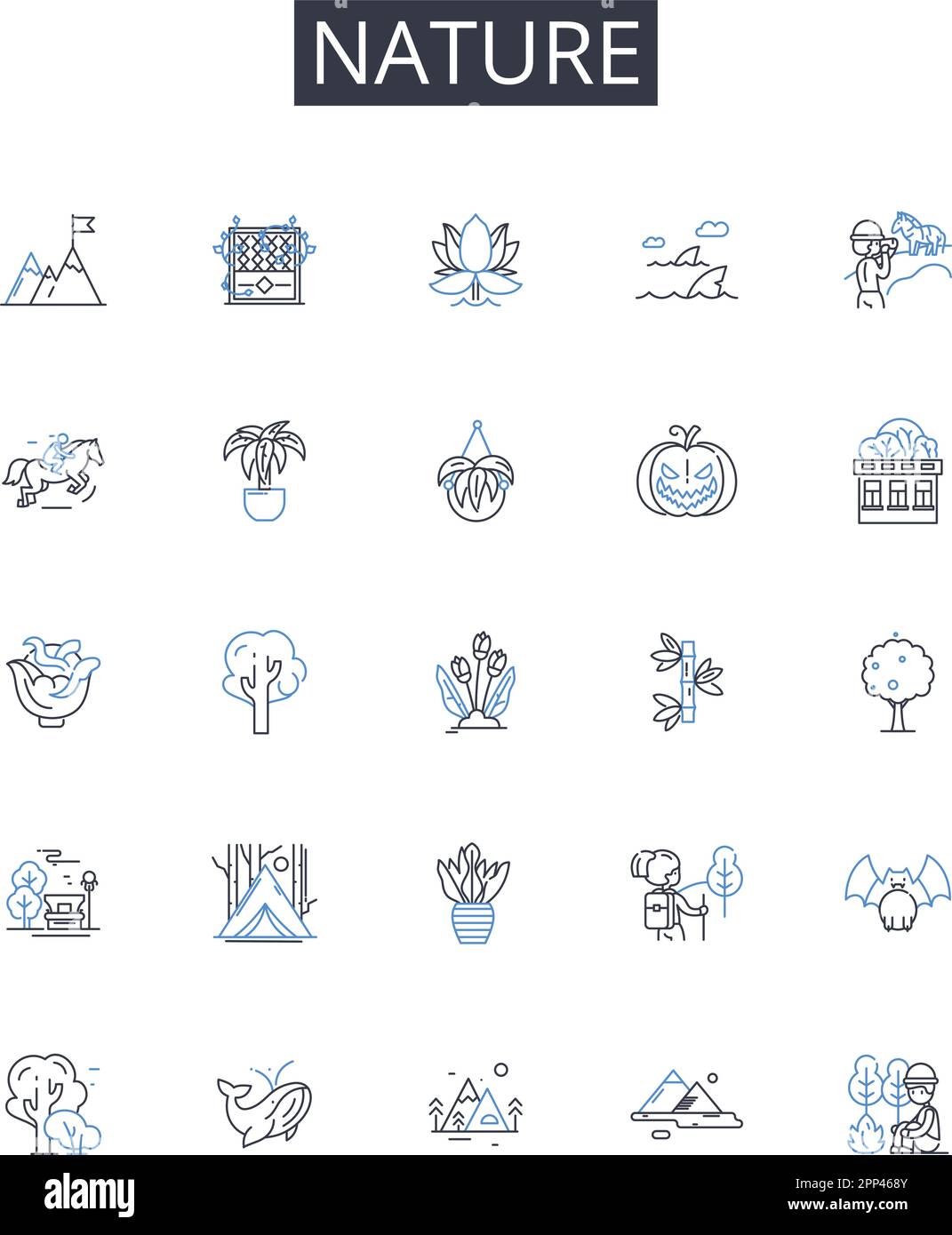 Nature line icons collection. Natural world, Wilderness, Environment ...