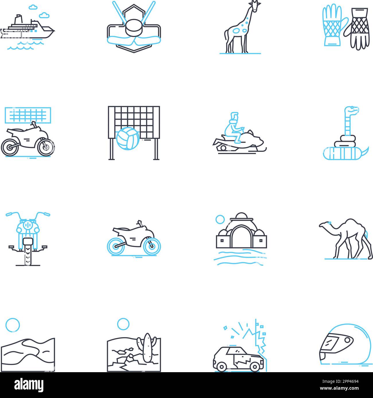 Wild expedition linear icons set. Adventure, Wildlife, Excitement ...