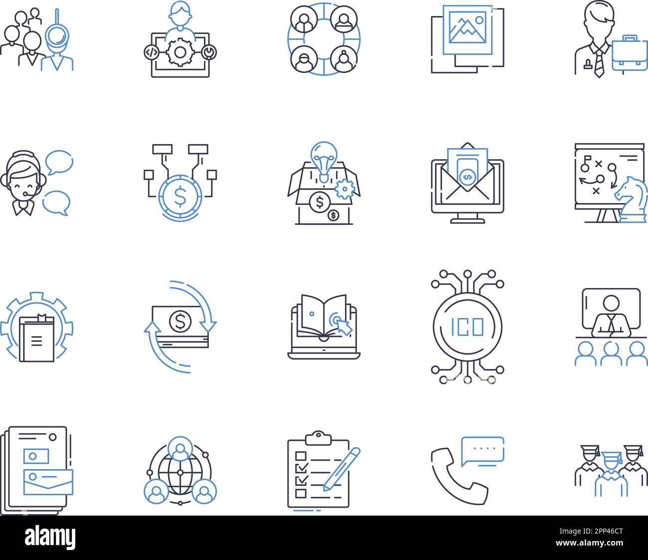 Roundtable line icons collection. Discussion, Conference, Debate ...