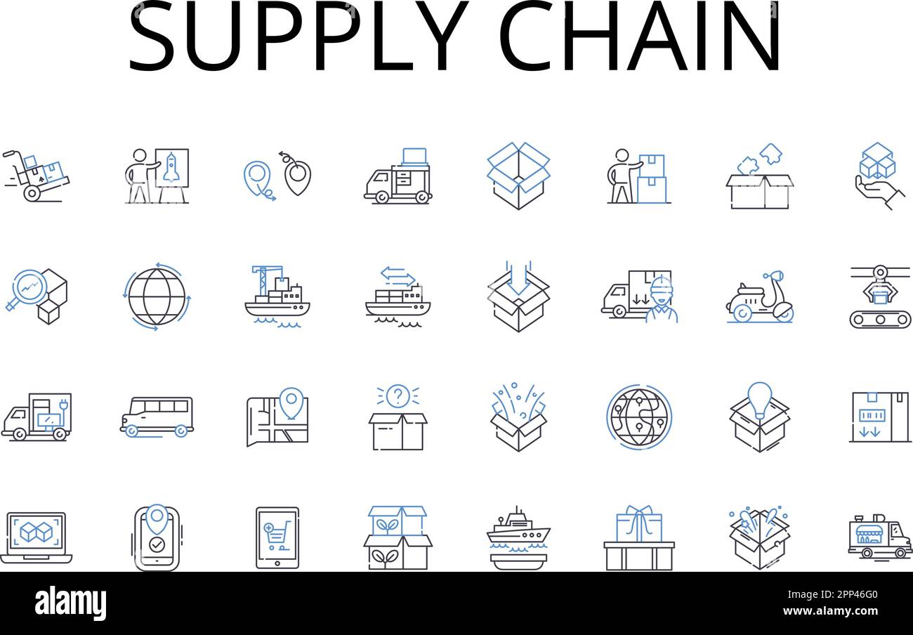 Supply chain line icons collection. Value stream, Logistics nerk ... Supply chain line icons collection. Value stream, Logistics nerk ...