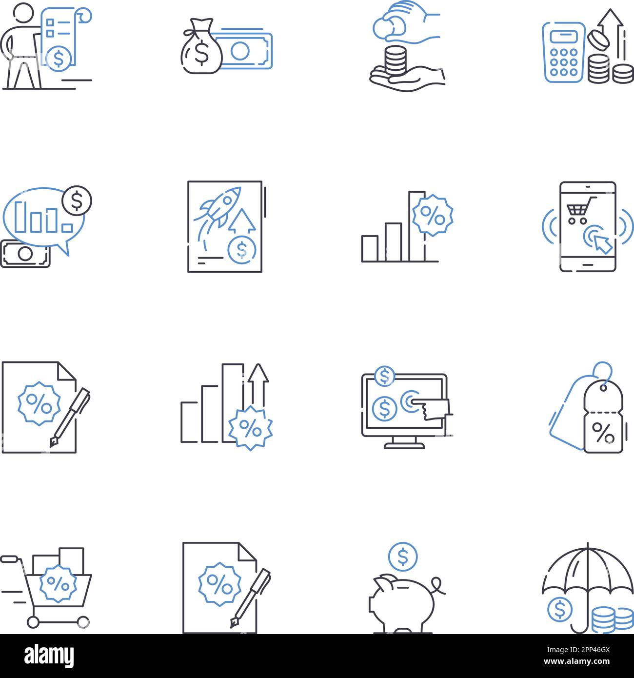 Marketing specialists line icons collection. Branding, Strategy ...