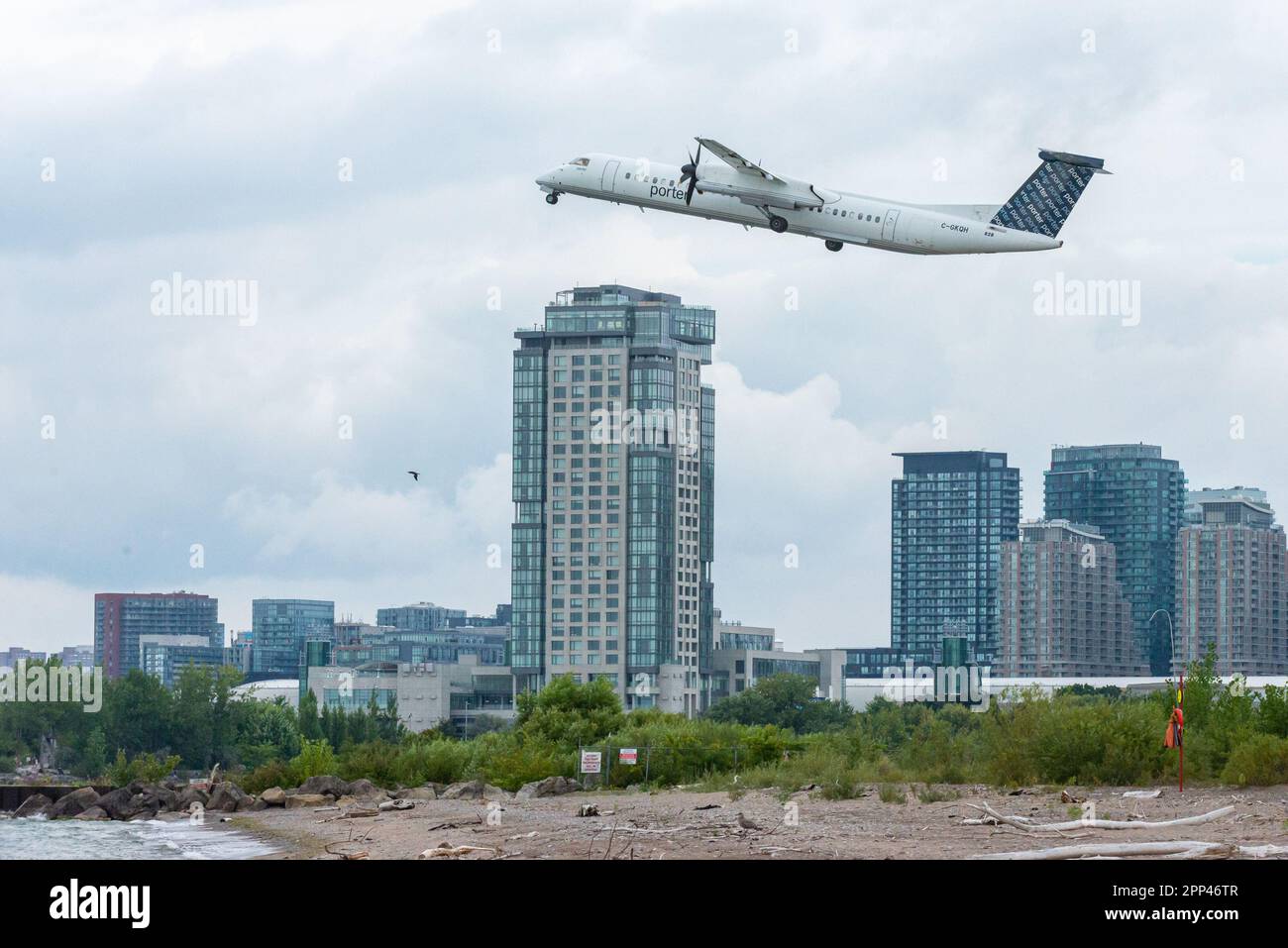 Toronto, ON, Canada - August 21, 2022: Porter Airlines plane taking off ...