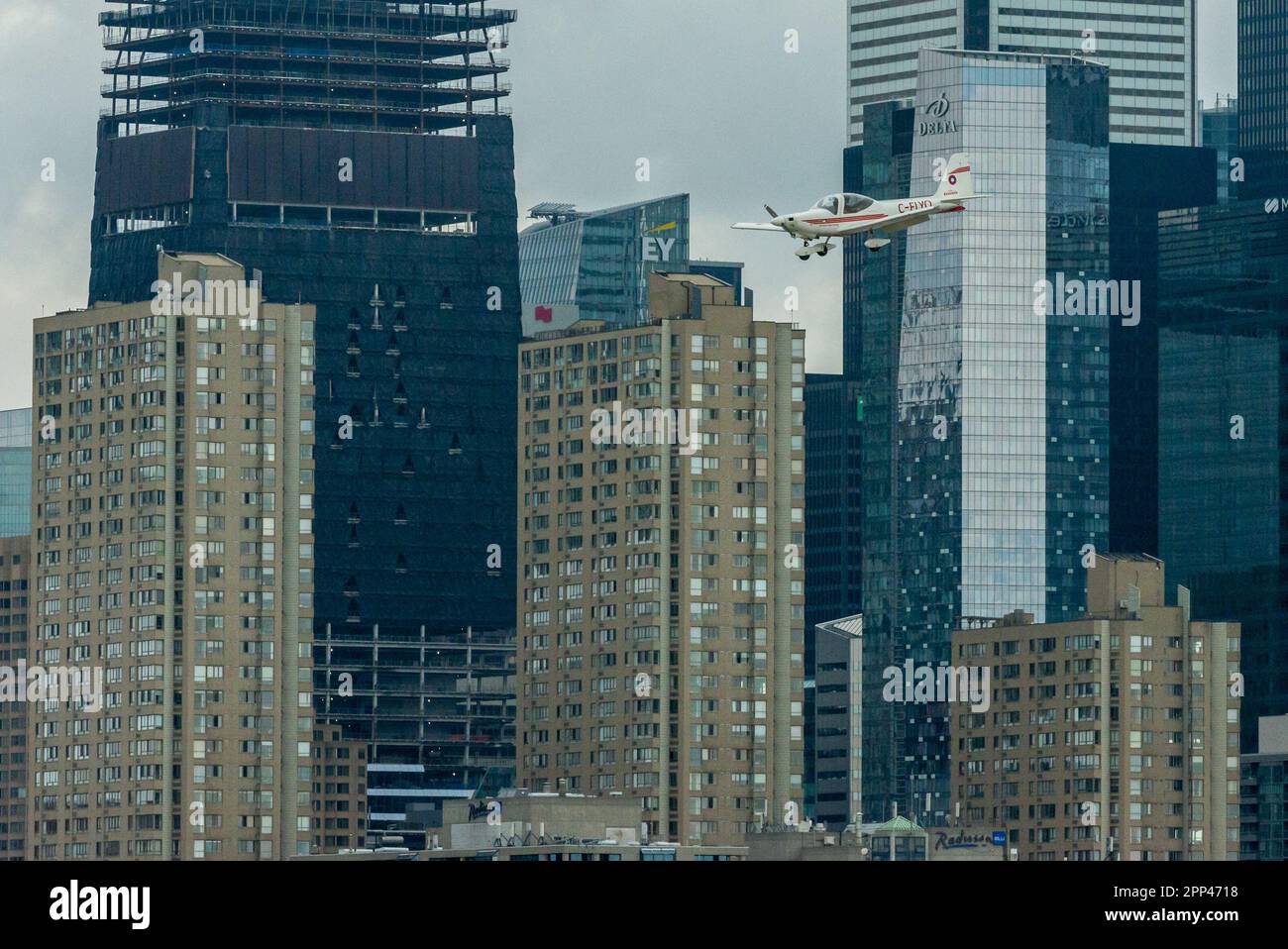 Toronto, ON, Canada - August 21, 2022: The Grob G 115 aircraft on the ...