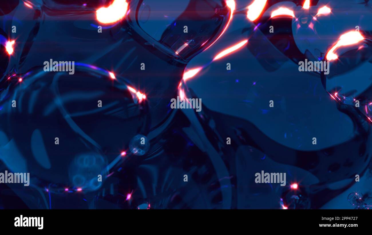 dark blue phantom transparent crystal balls lighting in darkness ...