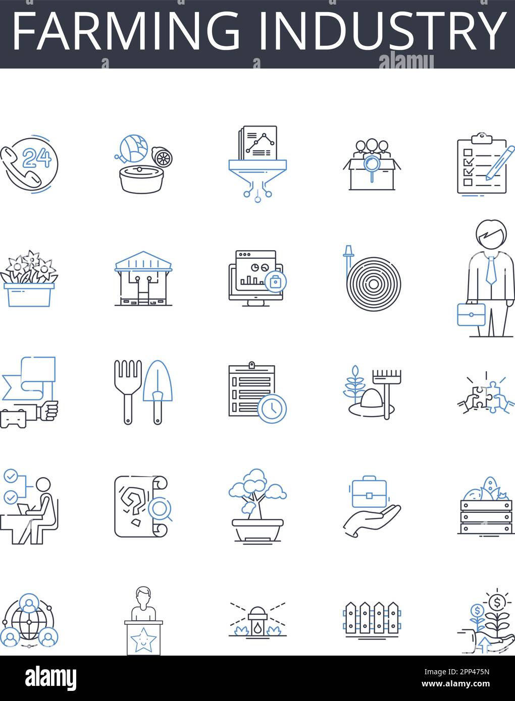 Farming industry line icons collection. Mining sector, Fashion industry ... Farming industry line icons collection. Mining sector, Fashion industry ...