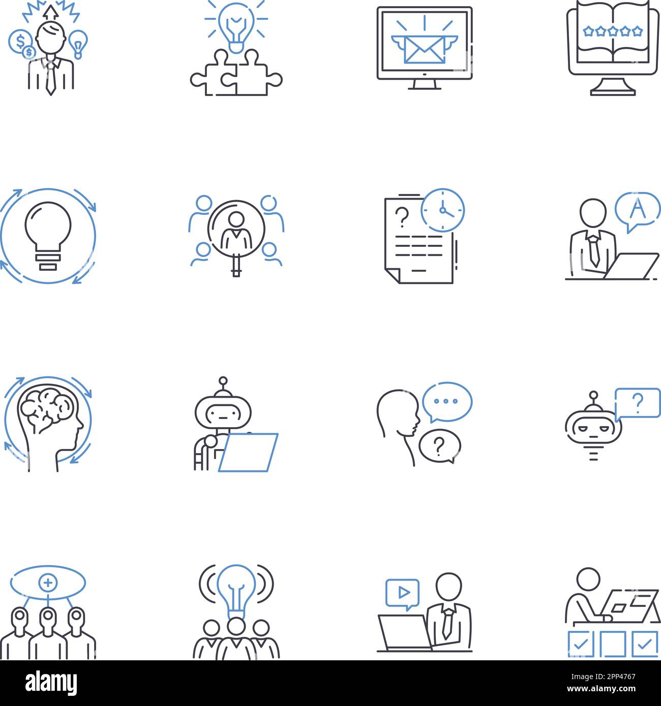 Reviewing and remarks line icons collection. Feedback, Critique, Opinion, Assessment, Evaluation ...