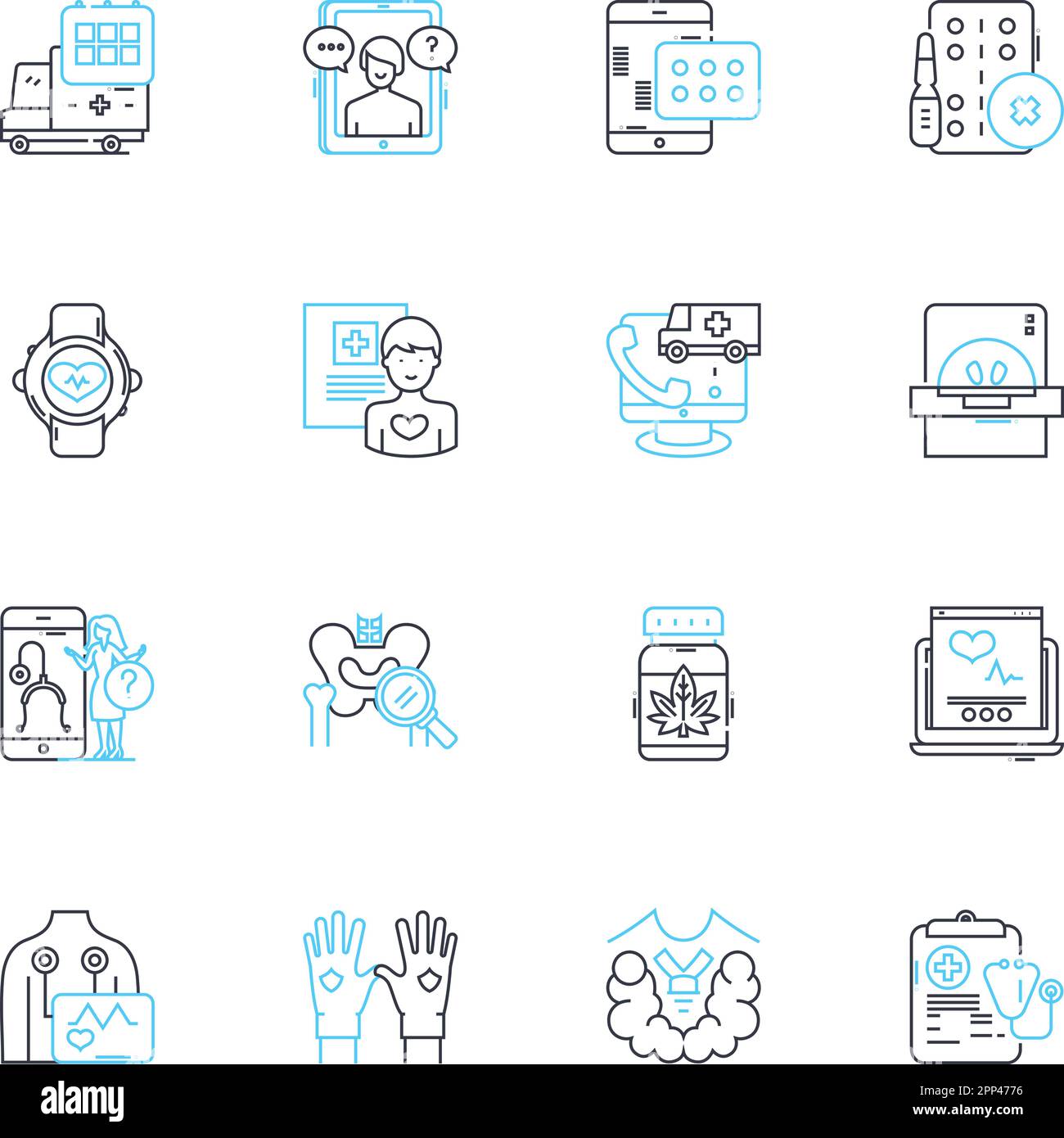 Disease prevention linear icons set. Immunization, Hygiene, Vaccination ...