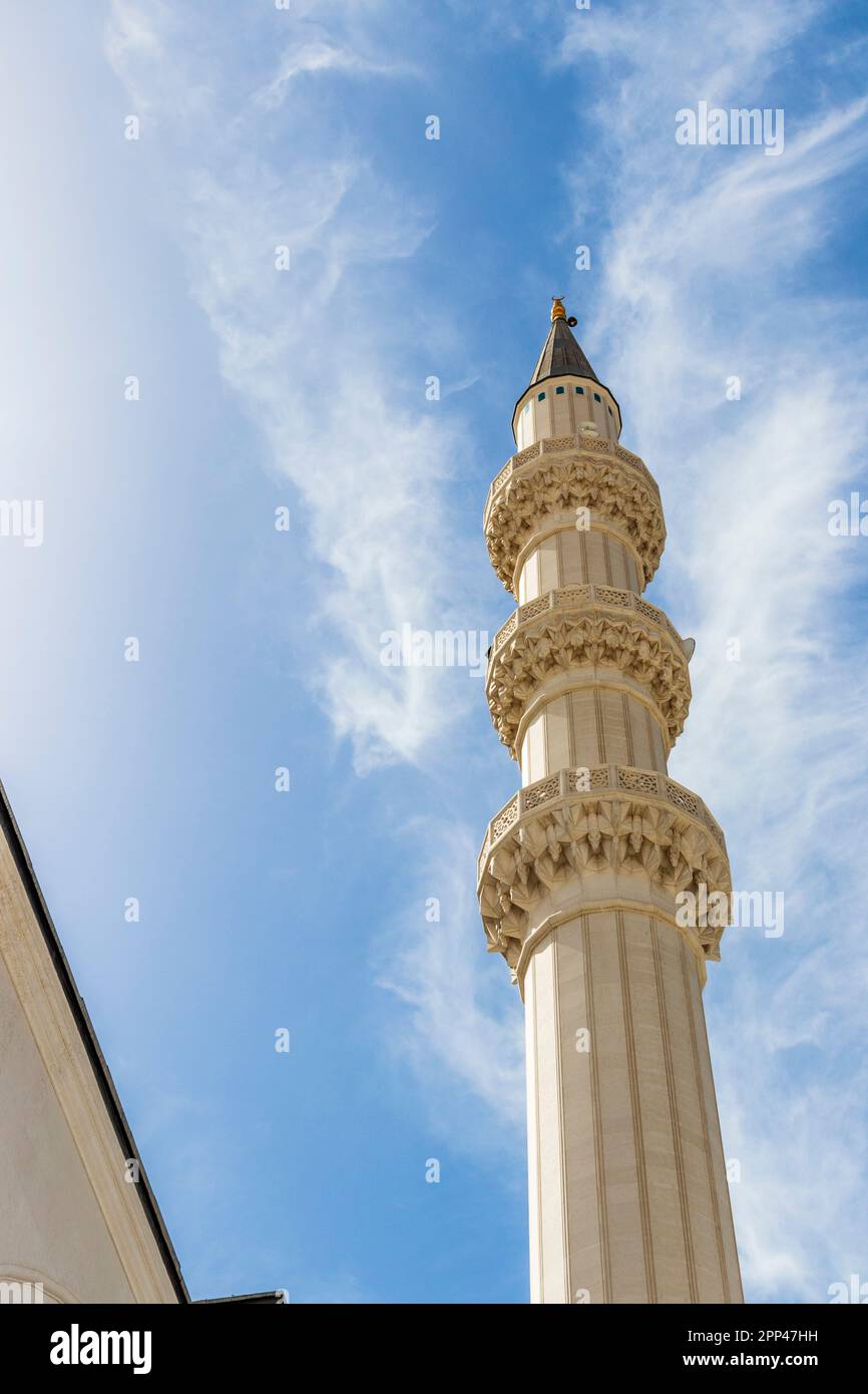View of an islamic minaret of the mosque Stock Photo - Alamy