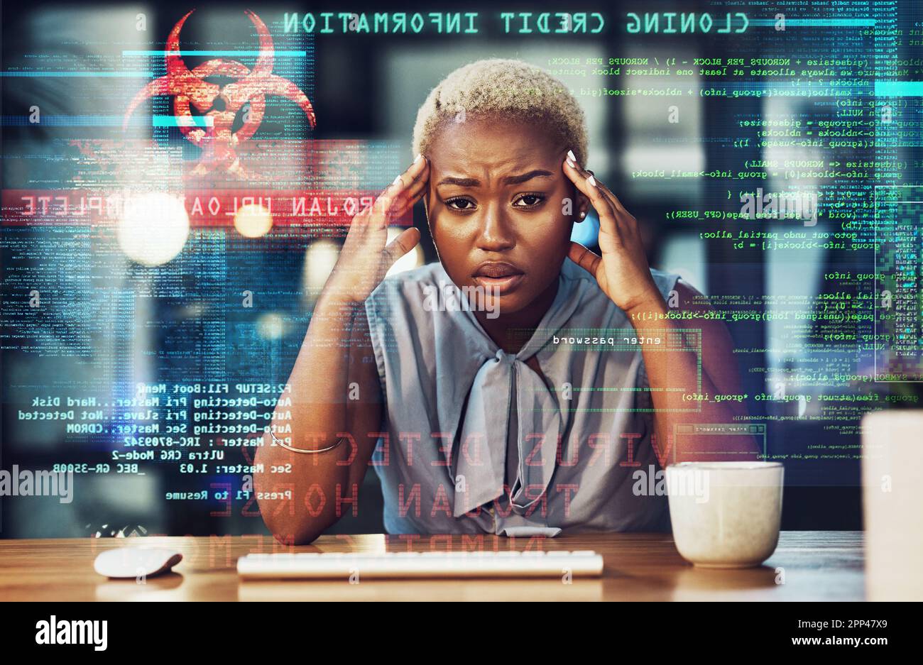 Stress, programmer headache and black woman gets a cyber security ...