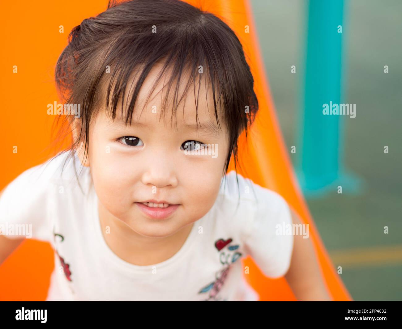 Happy kid, asian baby child playing on playground Stock Photo - Alamy