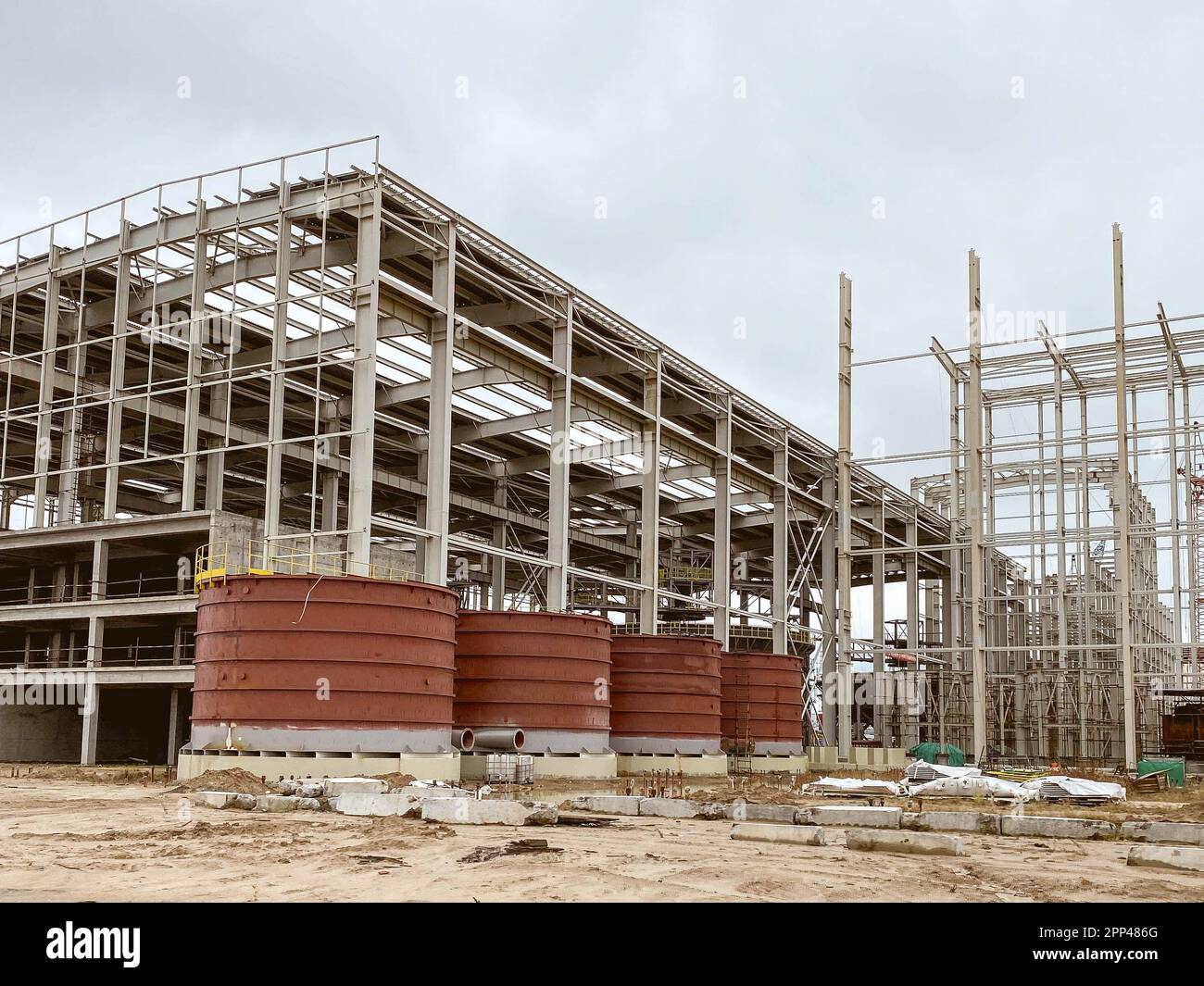 metal warehouse for storage of building materials. a large warehouse ...