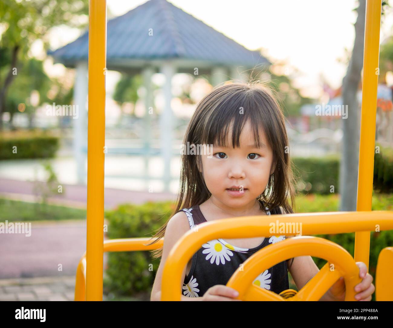 Happy kid, asian baby child playing on playground Stock Photo - Alamy