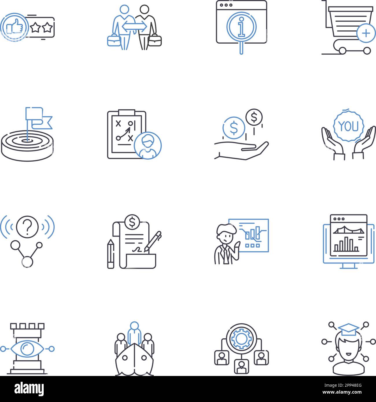 Plot and storyline line icons collection. Intrigue, Narrative, Twists ...