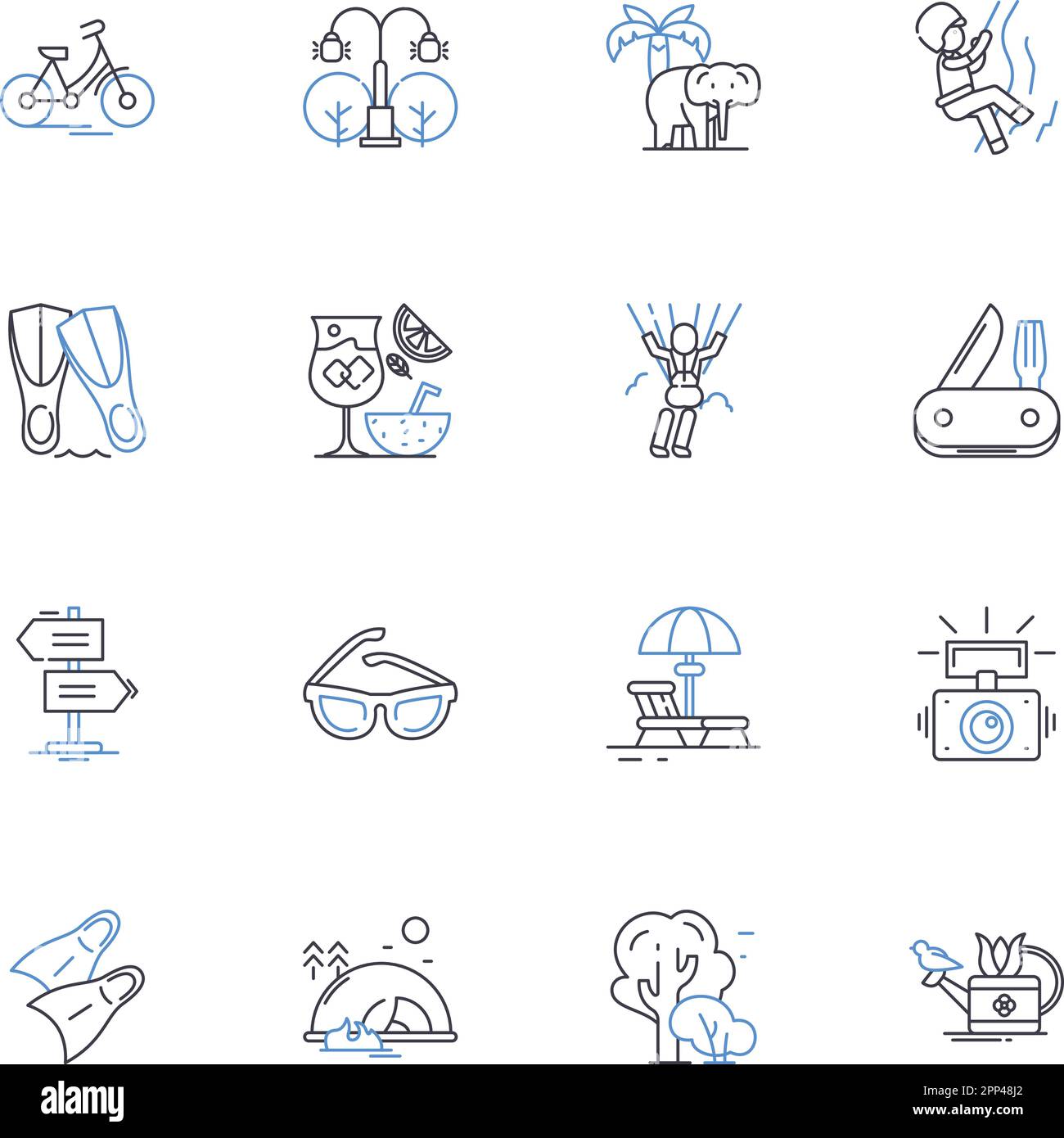Journey line icons collection. Adventure, Exploration, Pilgrimage ...