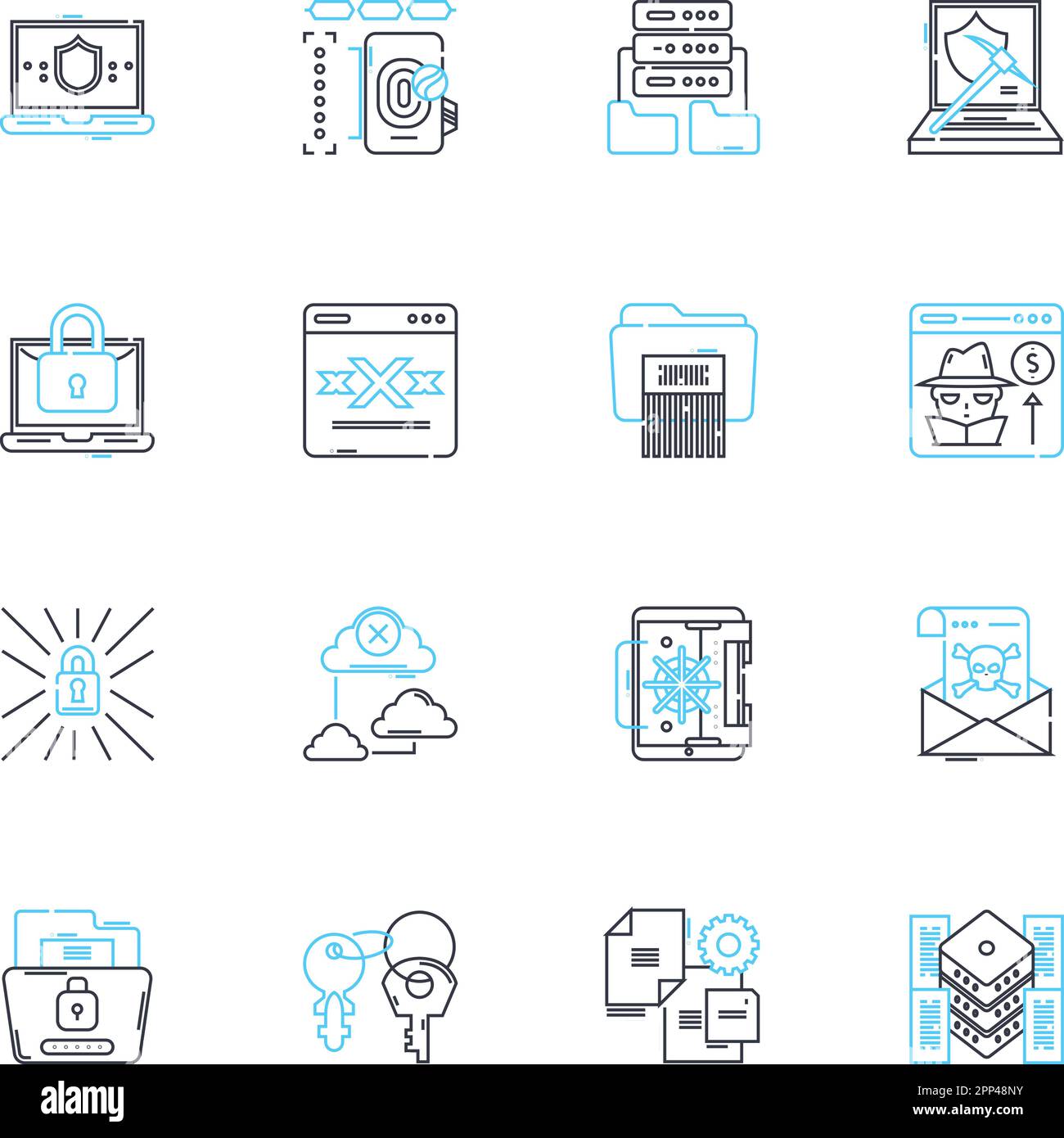 Internet security linear icons set. Firewall, Encryption, Phishing ... Internet security linear icons set. Firewall, Encryption, Phishing ...