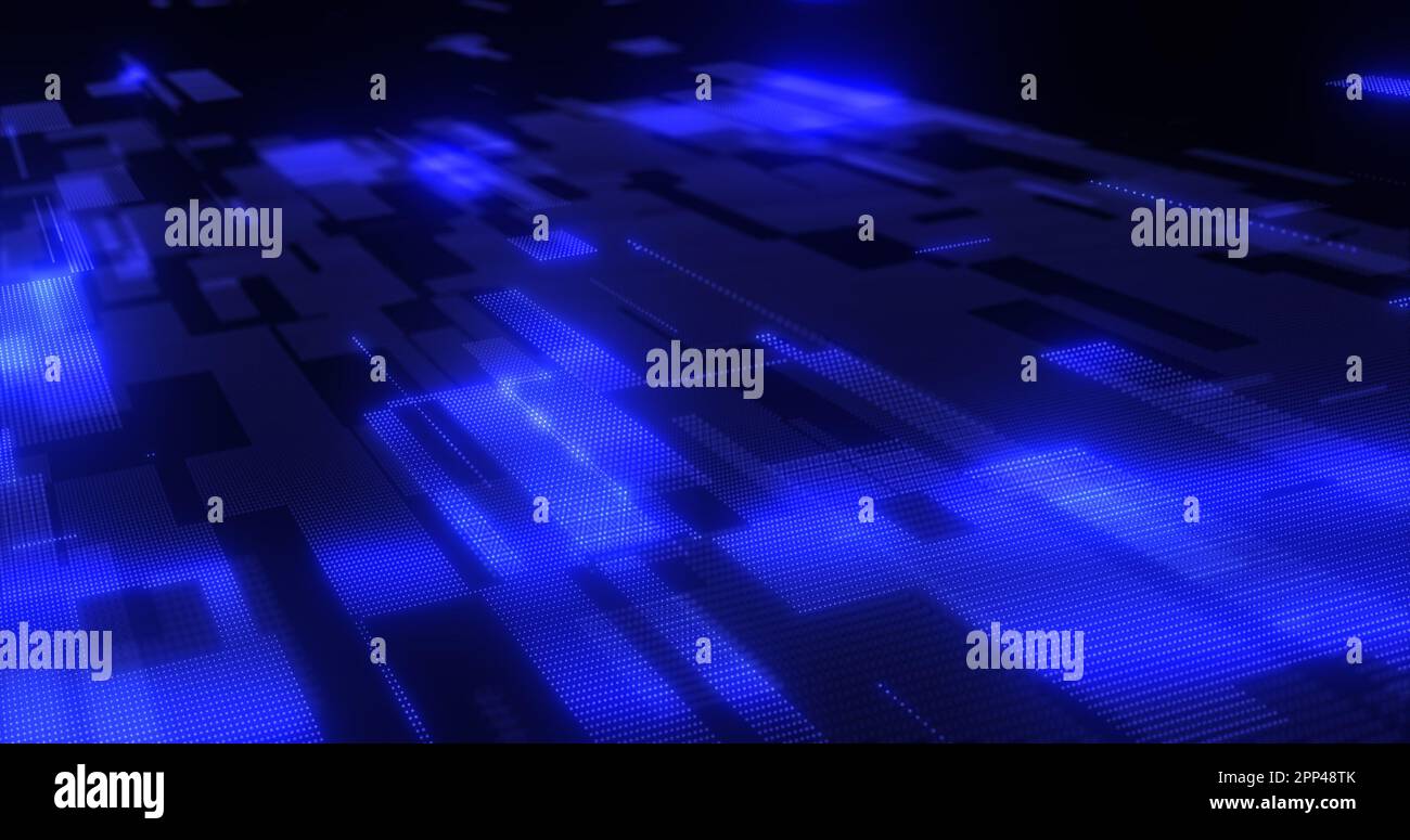 Abstract background blue from futuristic hi-tech rectangles of pixel ...